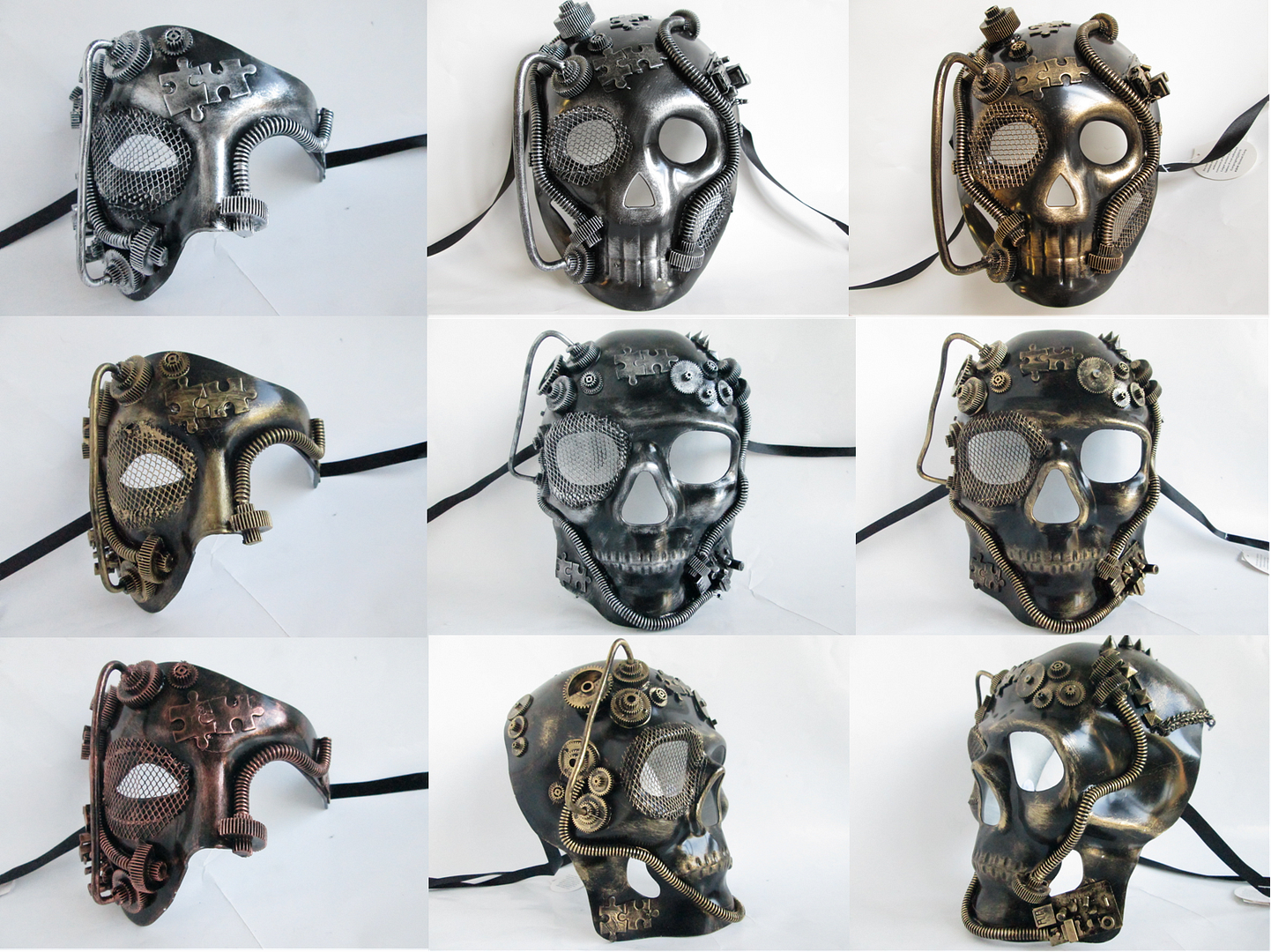 STEAMPUNK PHANTOM SKULL ROBOT MASQUERADE MARDI GRAS FICTION MENS ...