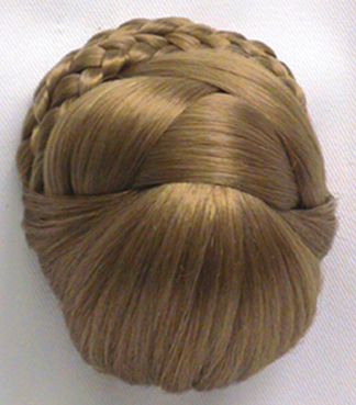 WOMENS BRAIDED PRE-STYLED ELEGANT BUN UPDO DOMED BASE CHIGNON PAGEANT ...